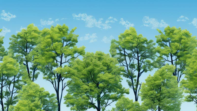 Nature Seamless Tree Patterns Stock Image - Image of green, landscape ...