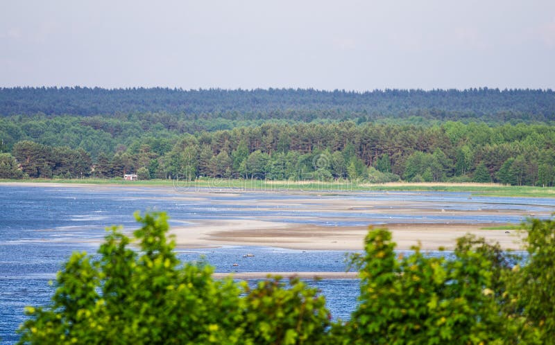 Nature Seaside View in Summer Stock Photo - Image of cloud, forest ...