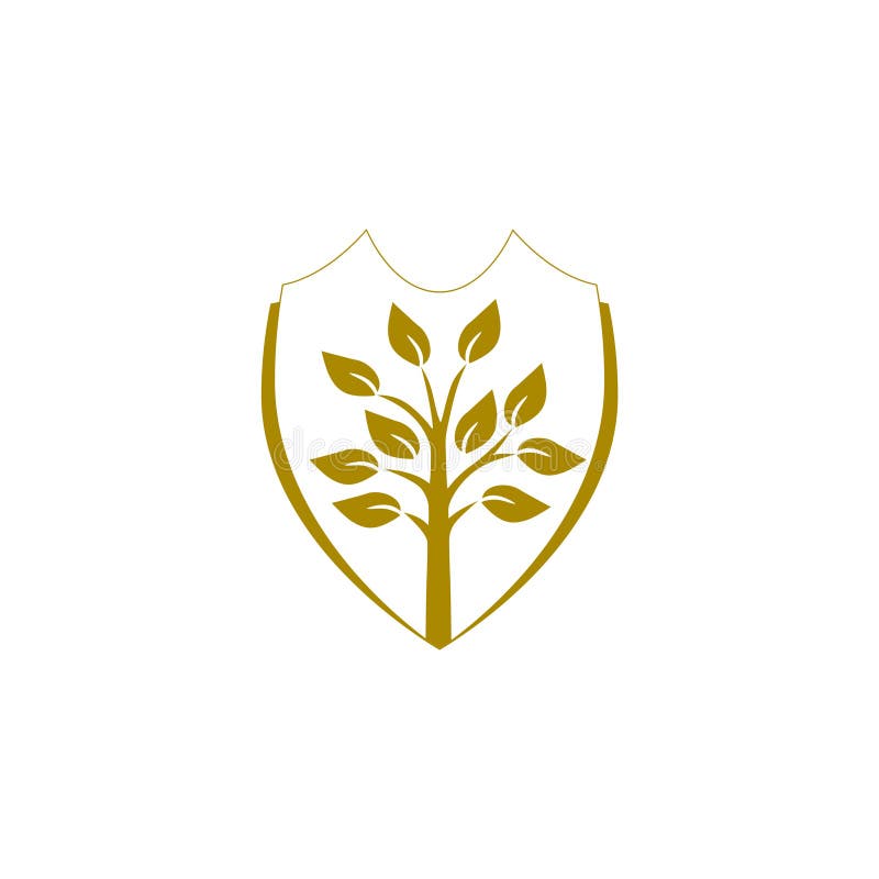 Nature Shield. Tree Shield Icon Isolated on White Background Stock ...