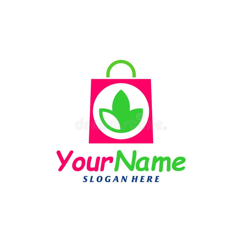 Nature Shop Logo Design Template. Leaf Shop Logo Concept Vector Stock ...