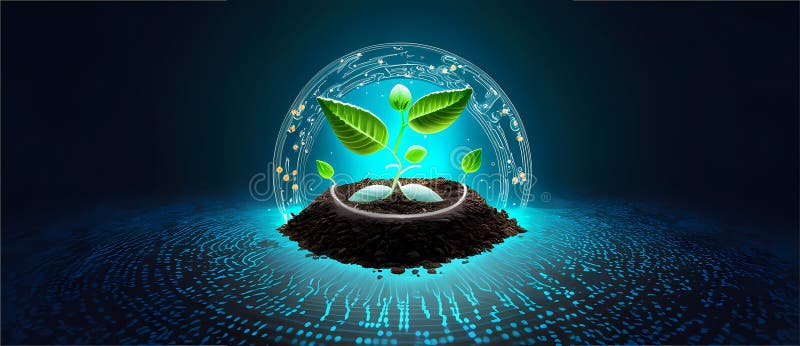 Nature and Smart Technology. Based on Generative AI Stock Image - Image ...