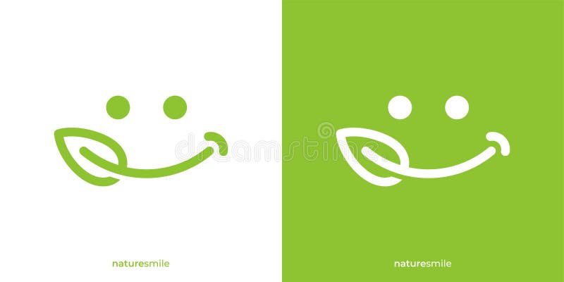 Simple Nature Smile Logo. Tree Leaf and Smile Face Icon Graphic Stock ...