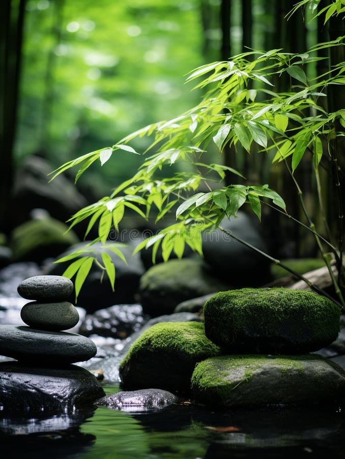 Nature spa stones setting stock illustration. Illustration of therapy ...