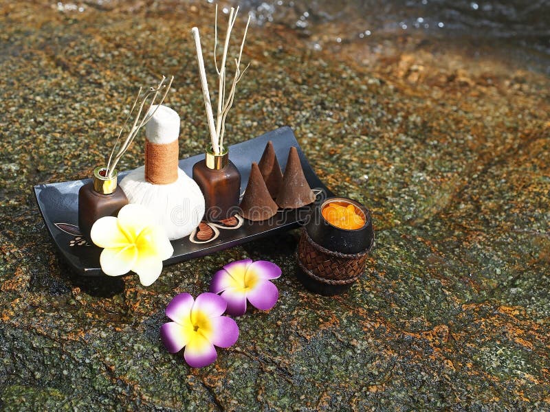 Sap Massage in Waterfall Nature. Masseur Doing Massage with Treatment ...