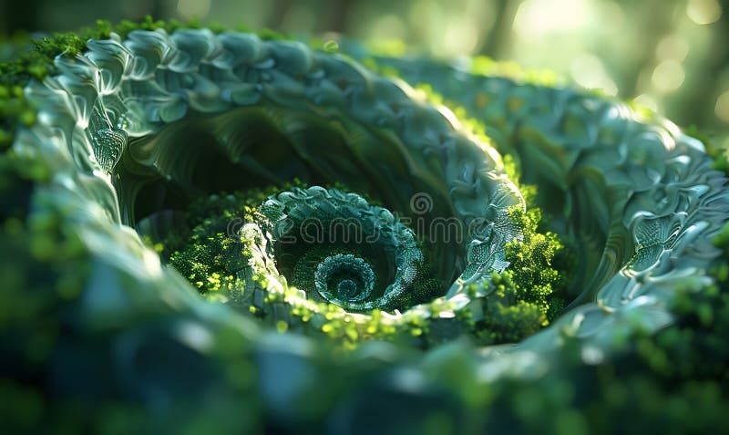 Nature Spiral Background 3d Design, Generated by AI Stock Illustration ...