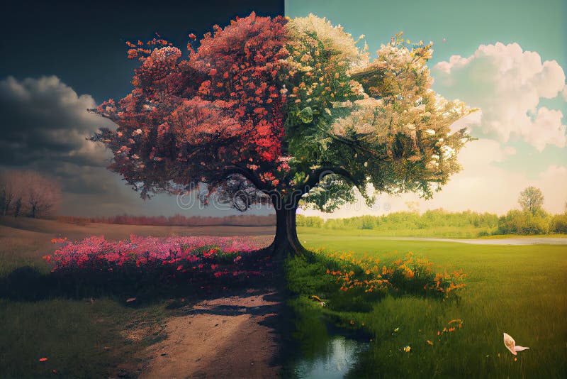 Nature in Spring Season stock illustration. Illustration of outside ...