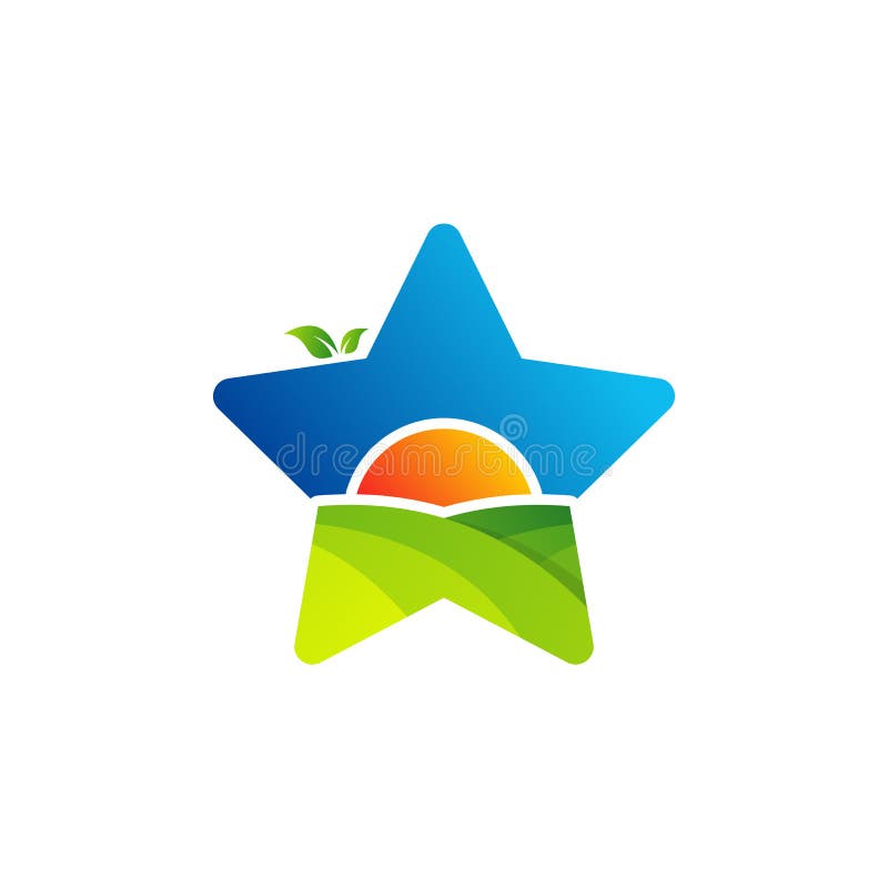 Nature Star Logo Design Vector Template. Farm Logo Concept Stock ...