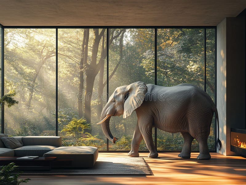 Nature Steps into Home Luxury Stock Illustration - Illustration of ...