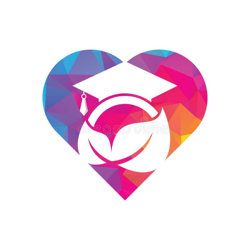 Nature Student Heart Shape Concept Vector Logo Stock Vector ...