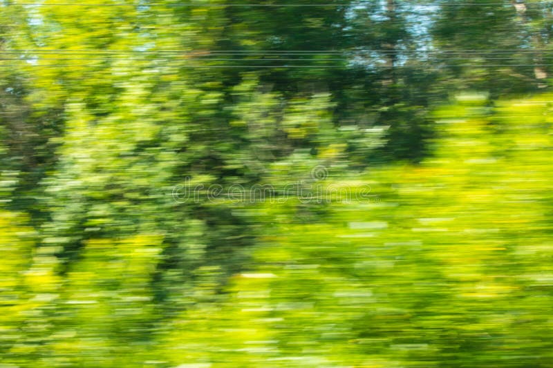 Nature in Summer at Speed. View from the Train Window Stock Photo ...