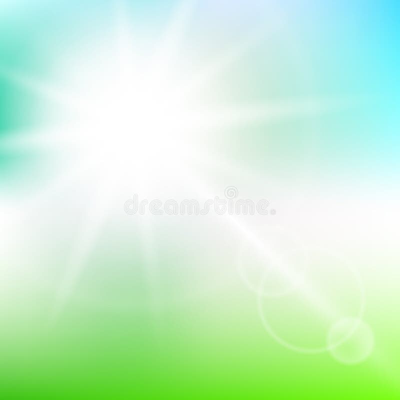 Nature Sunny Abstract Summer Background with Sun Stock Vector ...