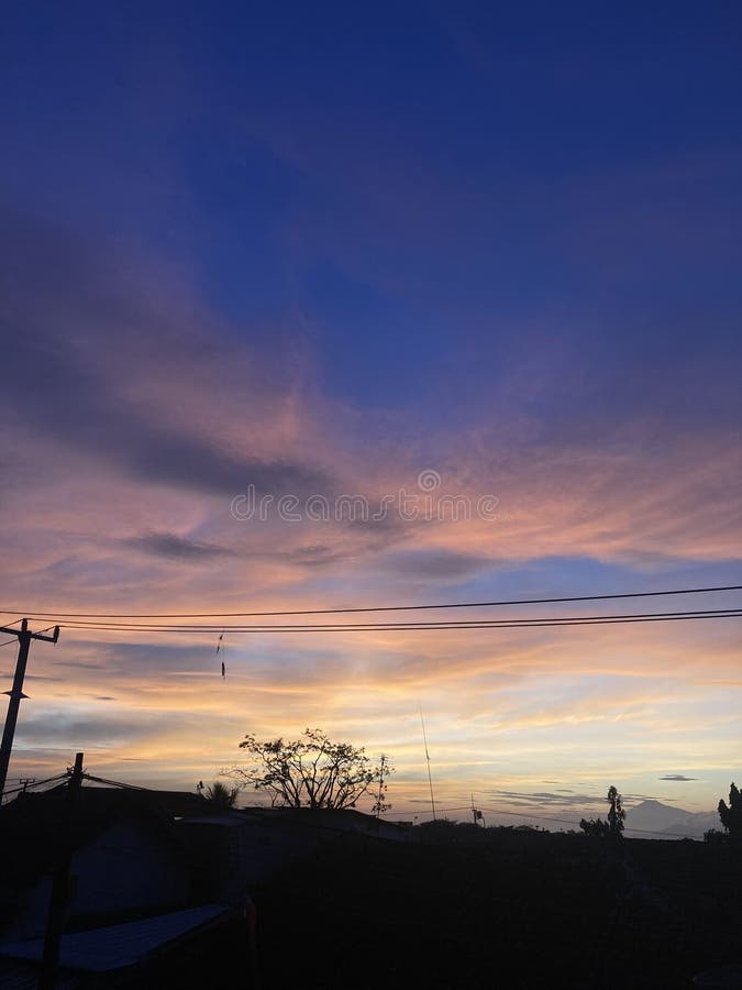 Nature and Sunset in Indonesia Stock Image - Image of view, electrical ...