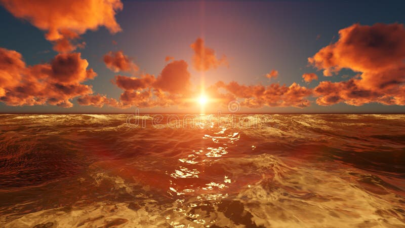 Nature Sunset Scene Light Reflection in the Ocean Stock Image - Image ...