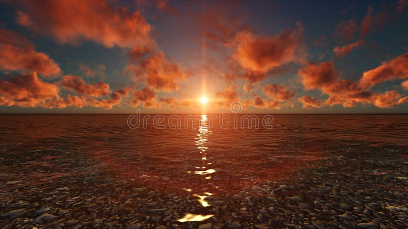 Nature Sunset Scene Sun Reflection in the River Stock Image - Image of ...