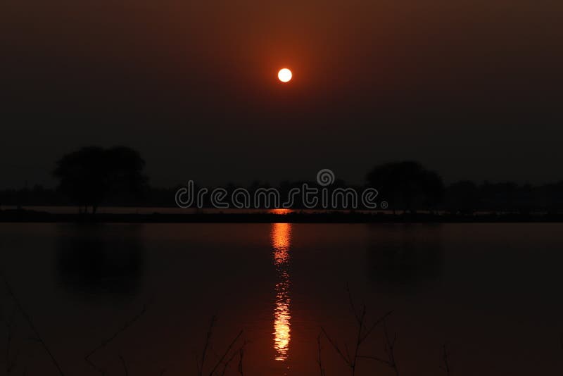 Nature Sunset Water Evening Reflection Water Stock Photo - Image of ...