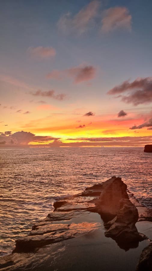 Nature Sunsets on the Beach for Having Fun Stock Image - Image of ...