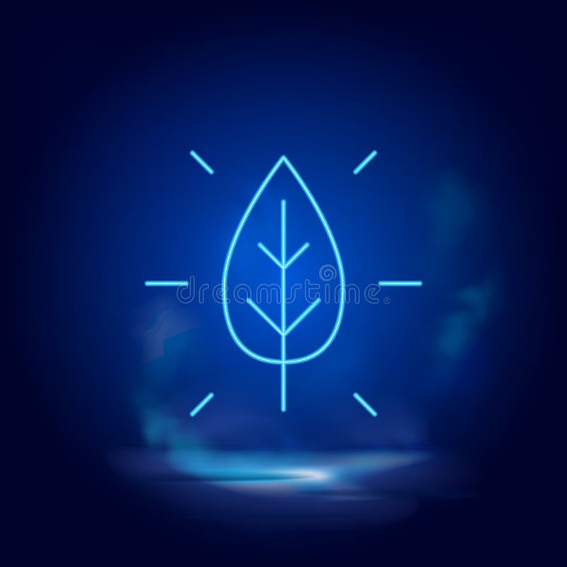 Nature Symbol Neon Icon. Blue Neon Vector Icon Stock Illustration ...