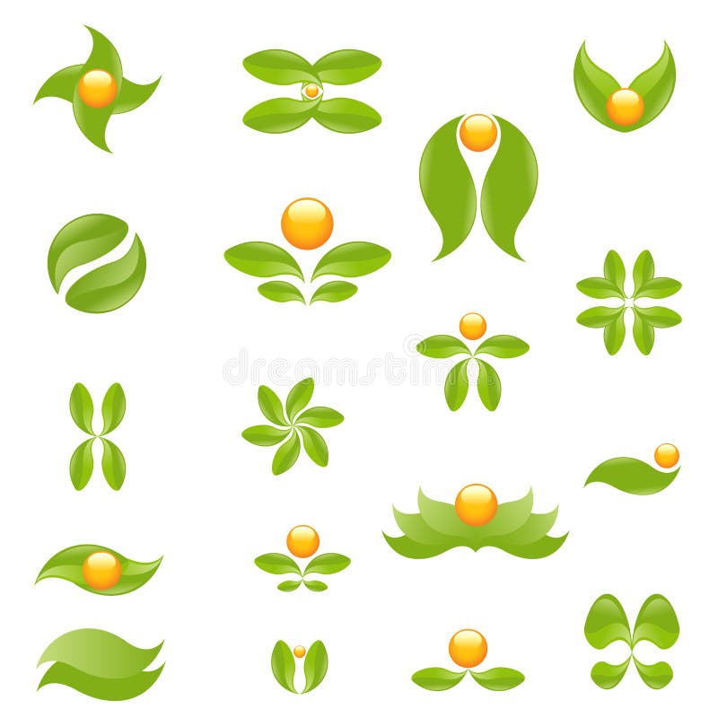 Nature symbols stock vector. Illustration of green, drop - 6840277
