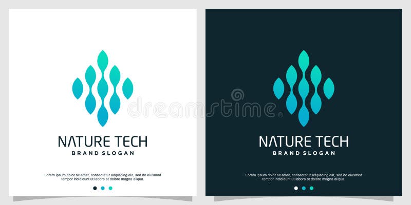 Nature Tech Logo Design Premium Vector Stock Vector - Illustration of ...