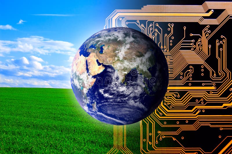 Technology Nature Concept. Binary Code Butterfly Life Ecology ...