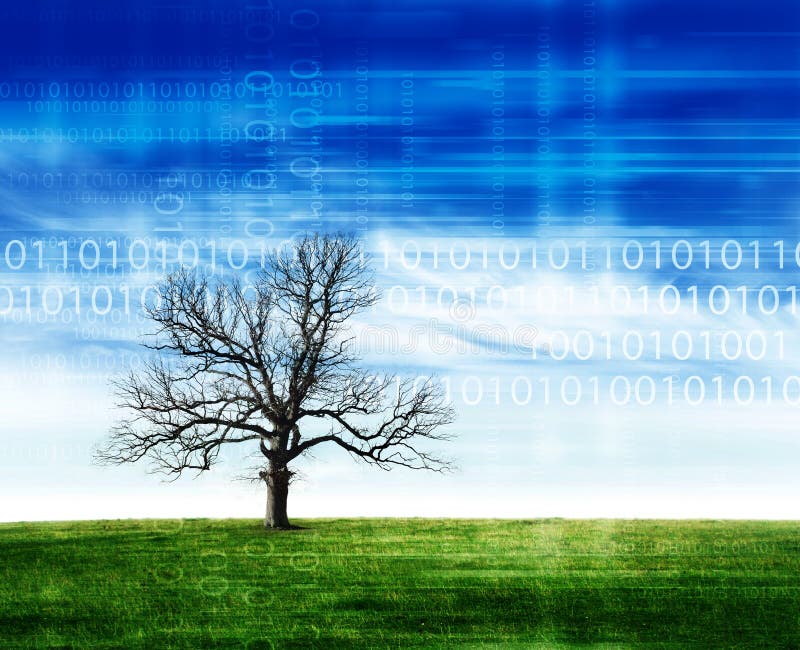 Nature and technology stock illustration. Illustration of leaf - 64588217