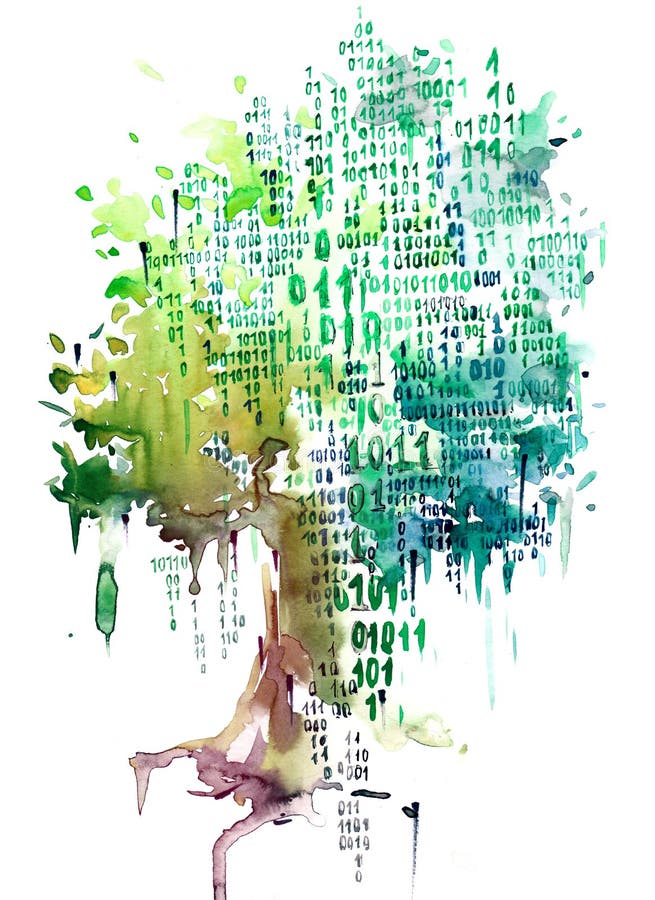 Nature and technology stock illustration. Illustration of leaf - 64588217