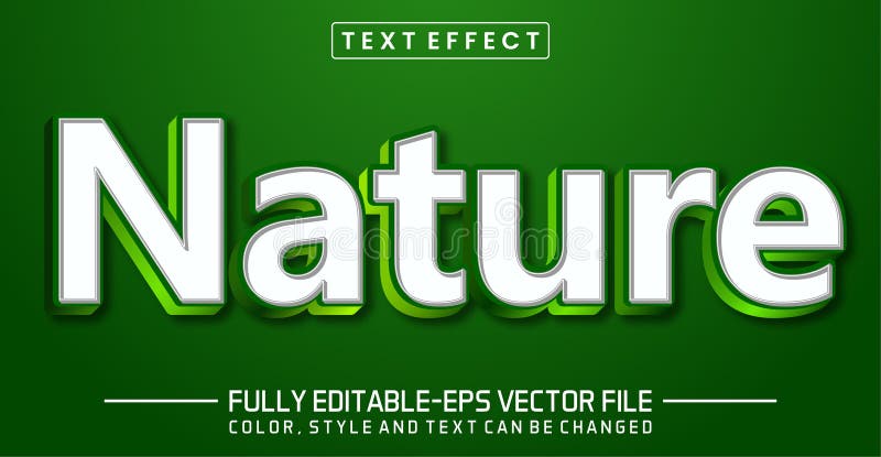 Nature Text Editable Style Effect Stock Vector - Illustration of logo ...