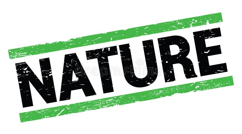 NATURE Text on Green Rectangle Stamp Sign Stock Illustration ...