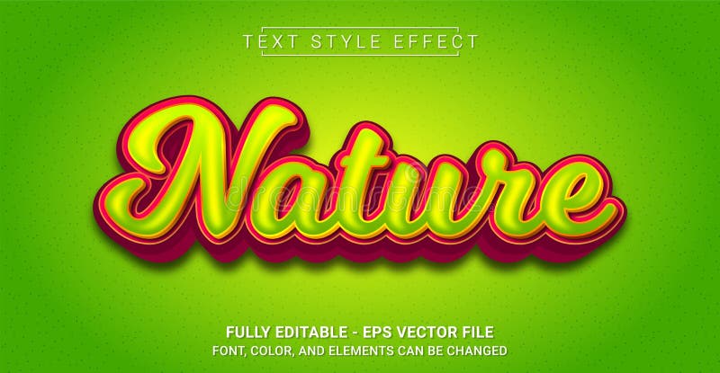 Nature Text Style Effect. Editable Graphic Text Template Stock Vector ...