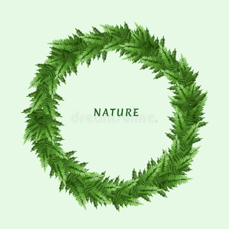 Nature Theme Leaf Illustration Round Frame Stock Vector - Illustration ...