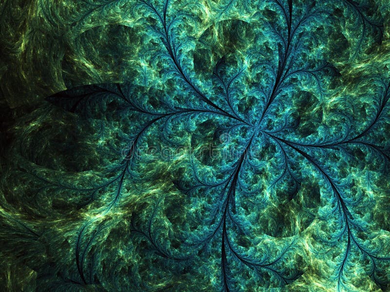Nature Themed Fractal Flower Stock Illustration - Illustration of ...