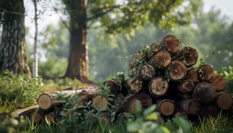 Nature Timber Industry Forest, Woodpile, and Fallen Tree Heap Stock ...