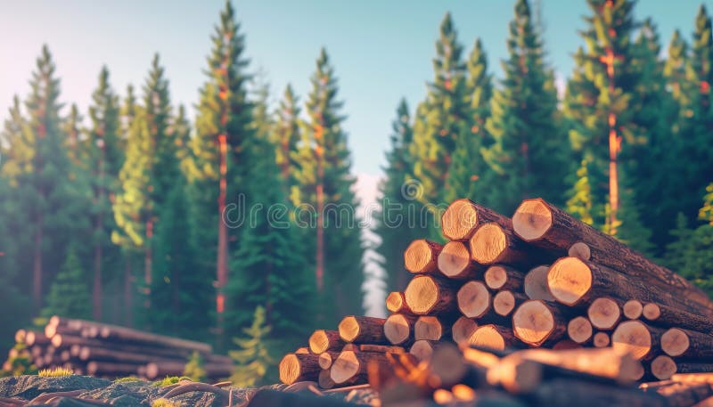 Nature Timber Industry Forest, Woodpile, and Fallen Tree Heap Stock ...