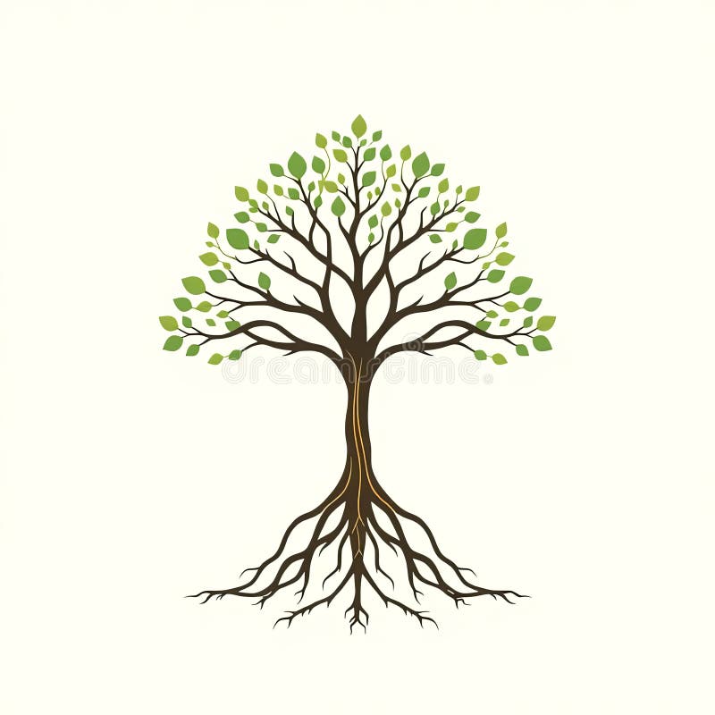 Nature Tree Design with Balanced Structure Stock Illustration ...