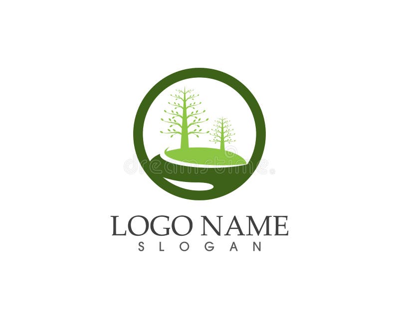 Nature Tree Road Logo Vector Illustration Stock Vector - Illustration ...