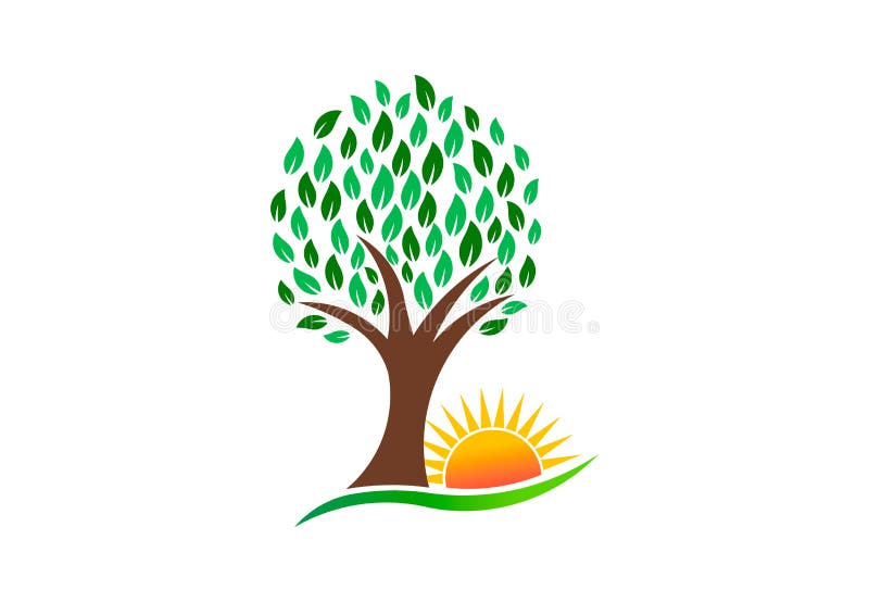 Sun tree logo stock illustration. Illustration of logo - 10041892