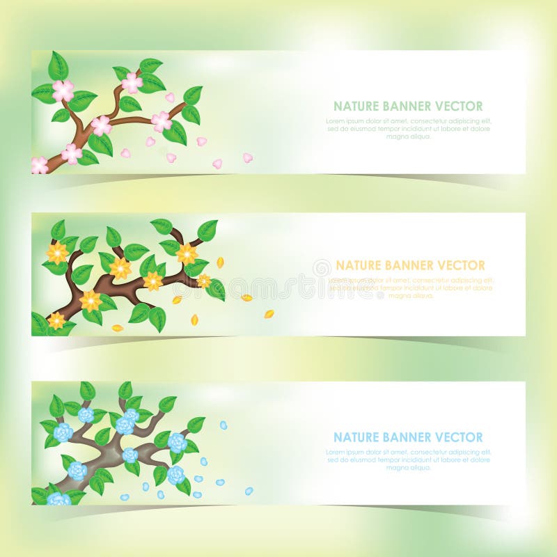 Nature vector banners stock vector. Illustration of tree - 58048744
