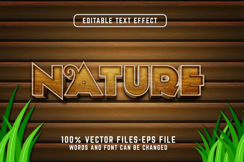Nature Vector Text Effect Editable Stock Vector - Illustration of background, character: 250412810