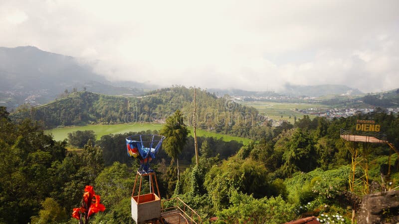 Nature View of Dieng, Indonesia Stock Photo - Image of tower, town ...