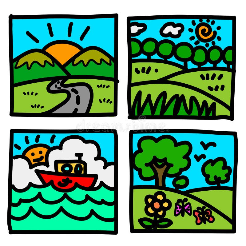 Set of Funny Cartoon People. Stock Vector - Illustration of house ...