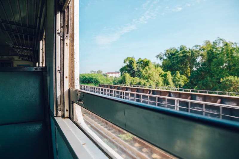 Nature View by Train Window in Thailand Stock Image - Image of chair ...