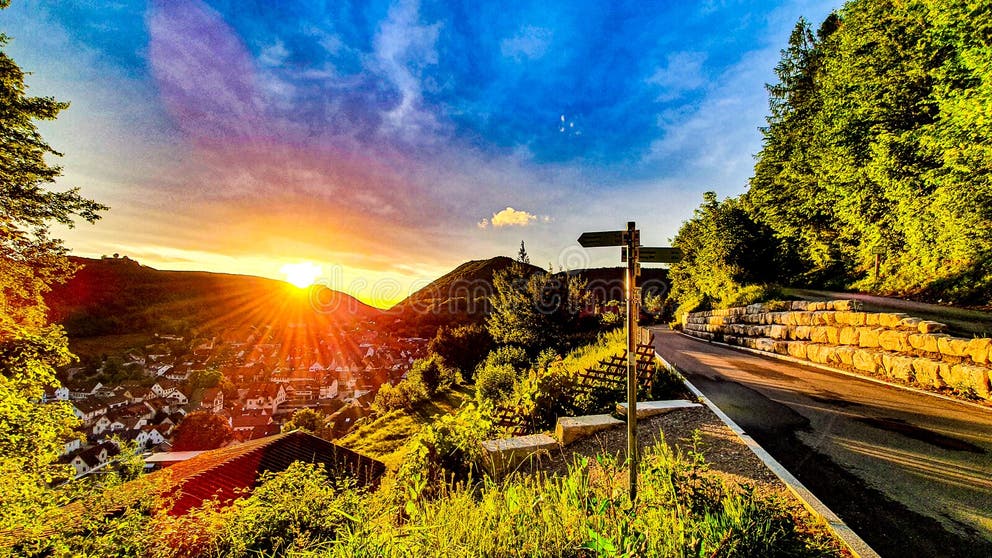 Nature on a walk Sunset stock photo. Image of sunset - 183957928