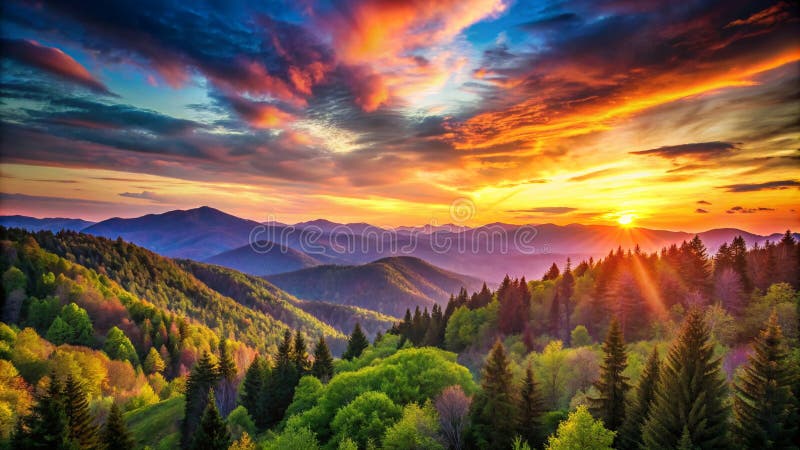 Nature Wallpaper Background Featuring Colorful Spring Sunset Over ...