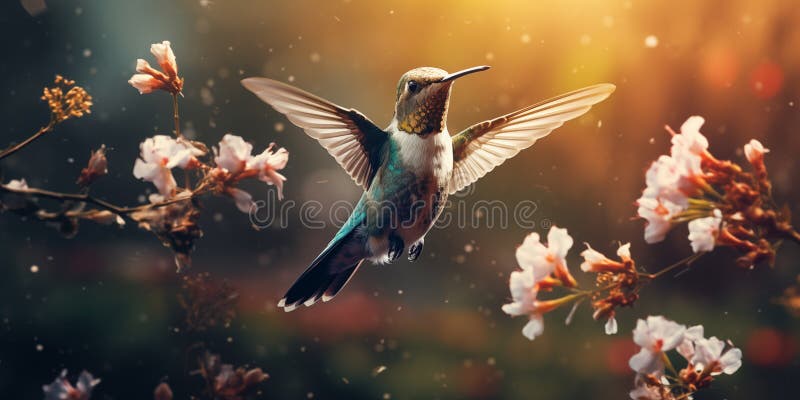 Nature Wallpaper with a Close-up of a Beautiful Hummingbird Stock ...