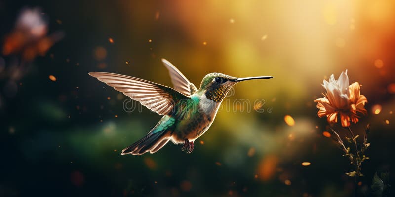 Nature Wallpaper with a Close-up of a Beautiful Hummingbird Stock ...