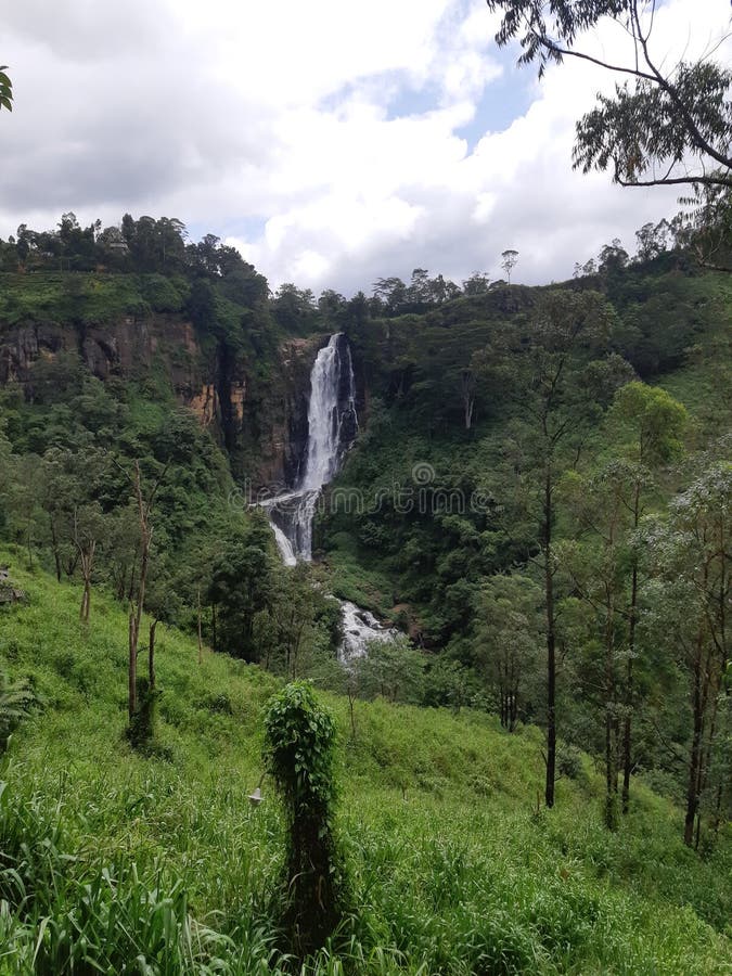 Nature Waterwall of Sri Lanka Stock Photo - Image of mountain, lanka ...