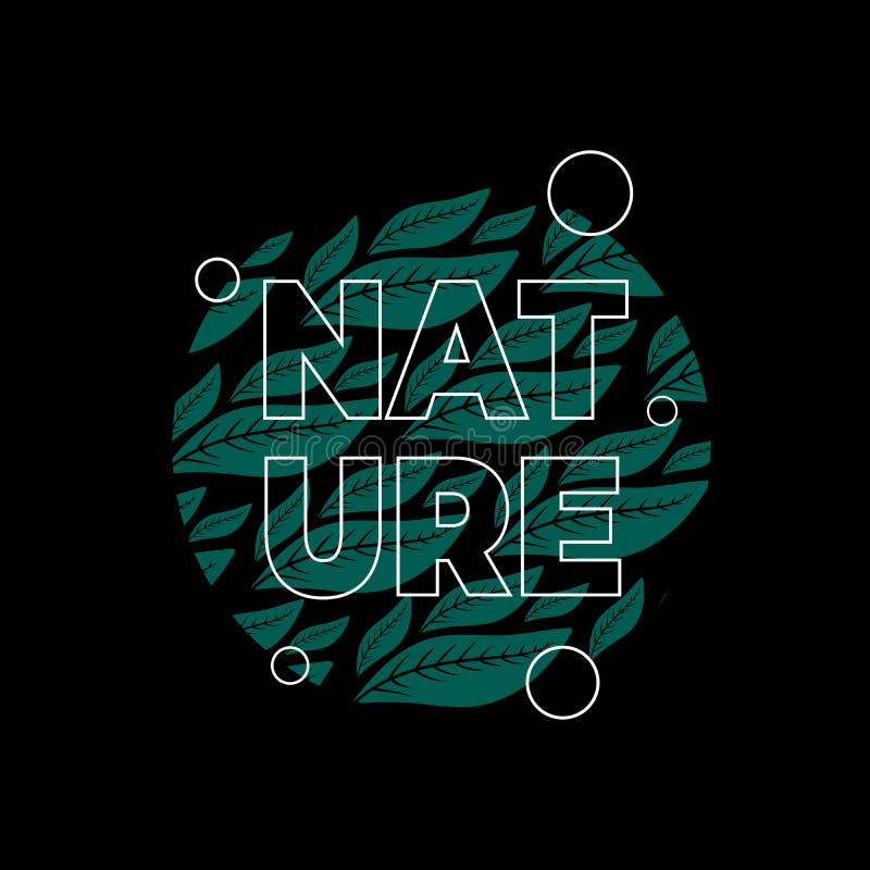 Nature Typography and Leaf Illustration Stock Vector - Illustration of ...