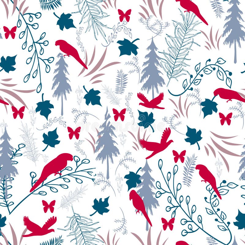 Nature and Wild Animals Mix Combination Pattern Design Stock ...