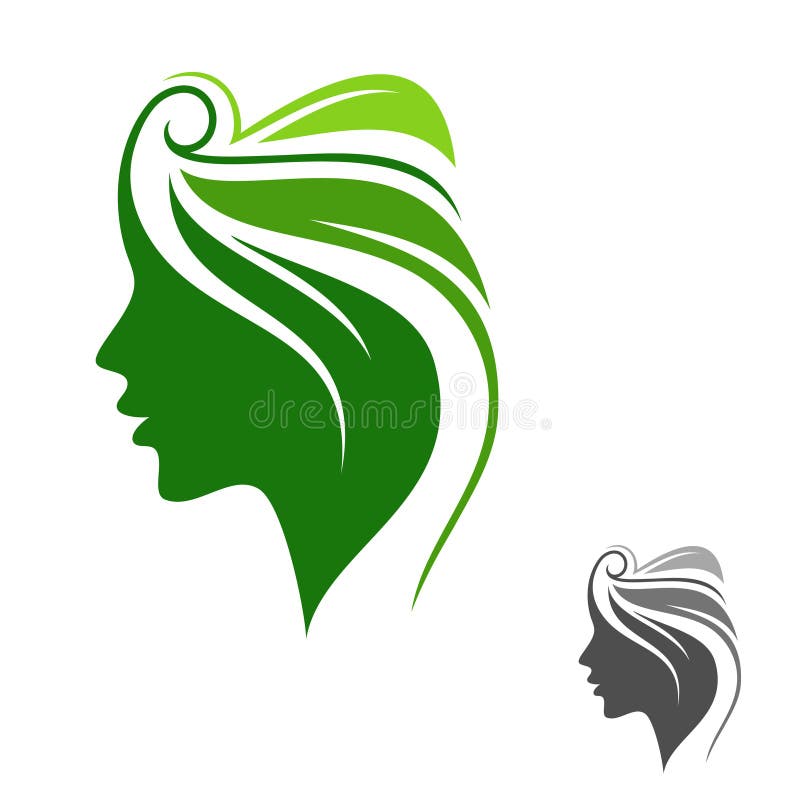 Nature Woman Face Combination Logo Design Template Stock Vector ...