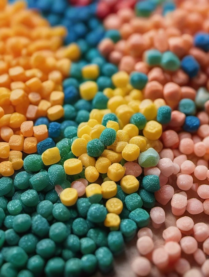 Naturefriendly Biodegradable Plastic Granules Different Colors on Table ...